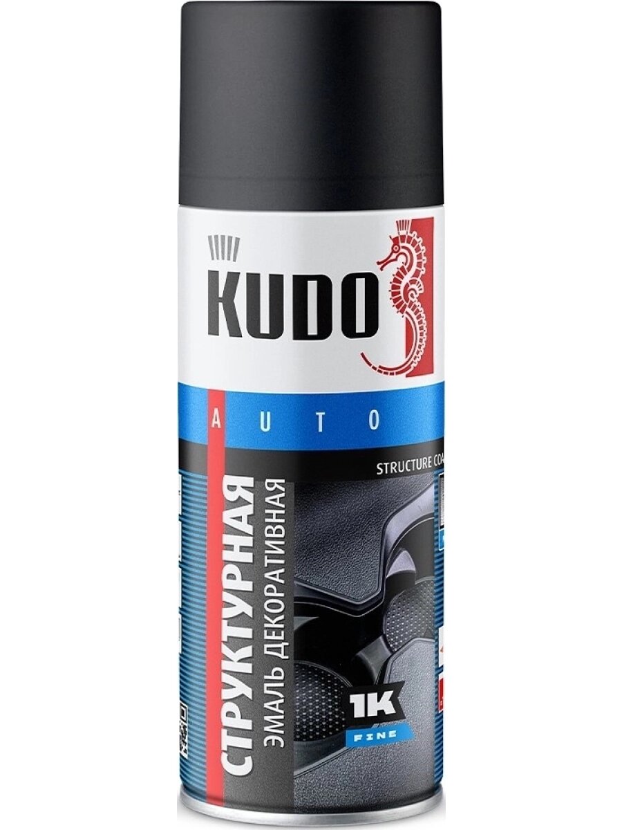 Эмаль для пластика структурная чёрная KUDO KU-6206 520 мл