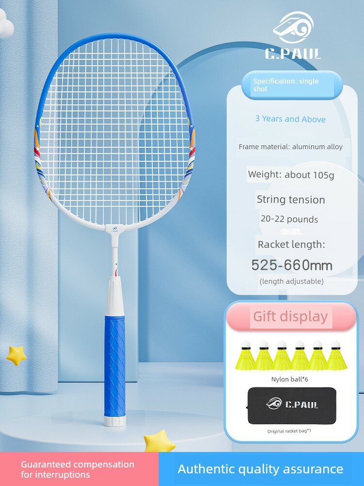 Children's Badminton Racket, Genuine, Professional, Durable, Single and Double Rackets, Ultra-Light, Retractable,