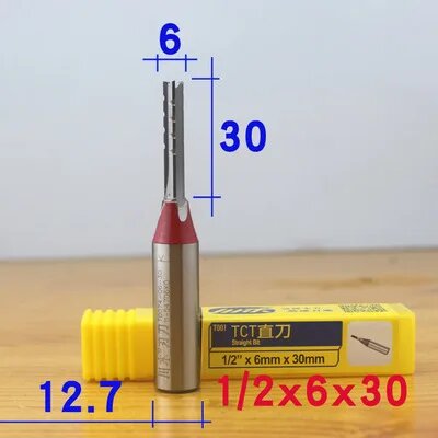 TCT трехлопастные фрезы T007 T008 T007 12.7mmx6mmx30mm