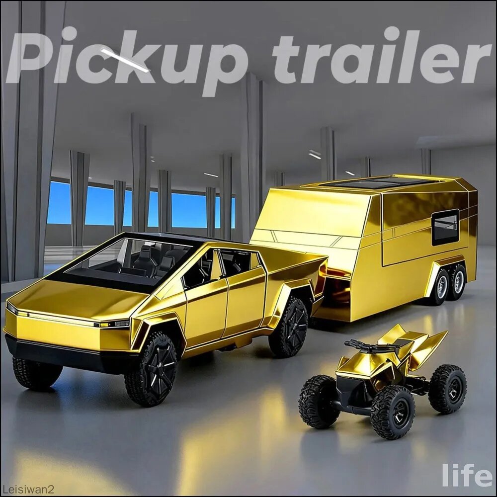 Эксклюзивная игрушечная модель Tesla Pickup Truck RV в масштабе 1:32, созданная с применением технологии литья металла