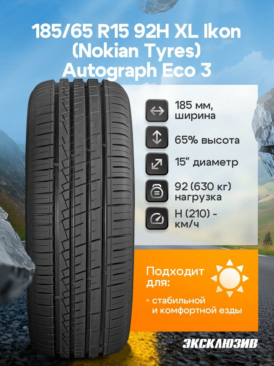 Летняя шина Ikon (Nokian Tyres) Autograph Eco 3 185/65 R15 92H XL