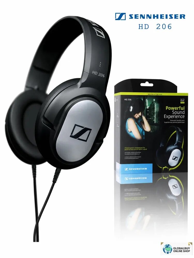 Sennheiser Наушники проводные Hi-Fi Sennheiser HD 201, 3.5 мм, 6.3 мм, черный, серый