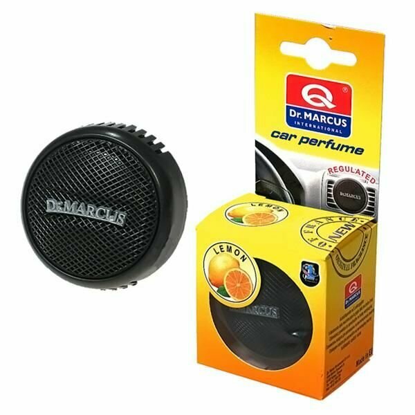 Ароматизатор Dr.Marcus Speaker shaped Лимон черный динамик, на дефлектор в машину на воздуховод в виде колонки с ароматом лимона