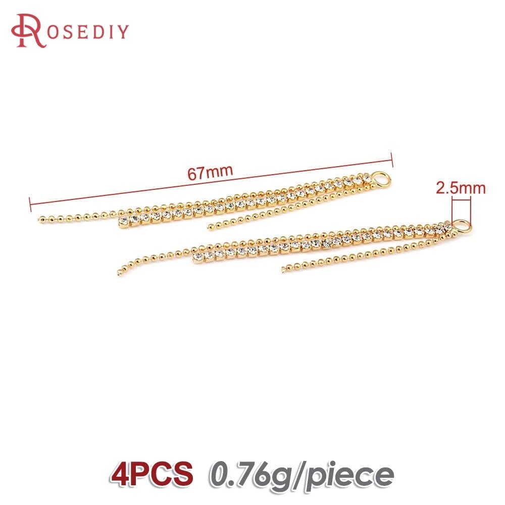 Латунная цепочка для сережек Rosediy, золотого цвета Бежевый, 34498-18K Gold Color