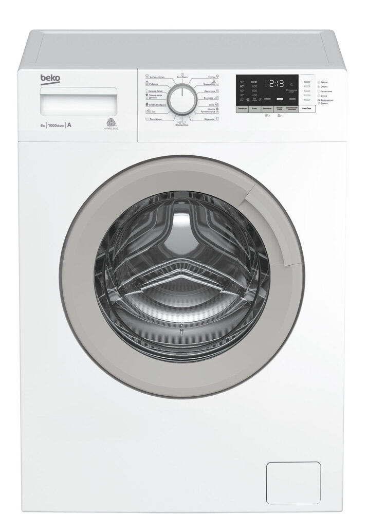 Стиральная машина фронтальная BEKO WHE 6512 ZSW белый/серебро (6 кг, дисплей)