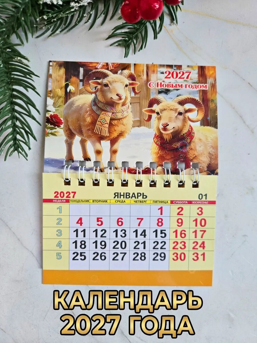 Календарь на холодильник магнитный 2027 отрывной коза