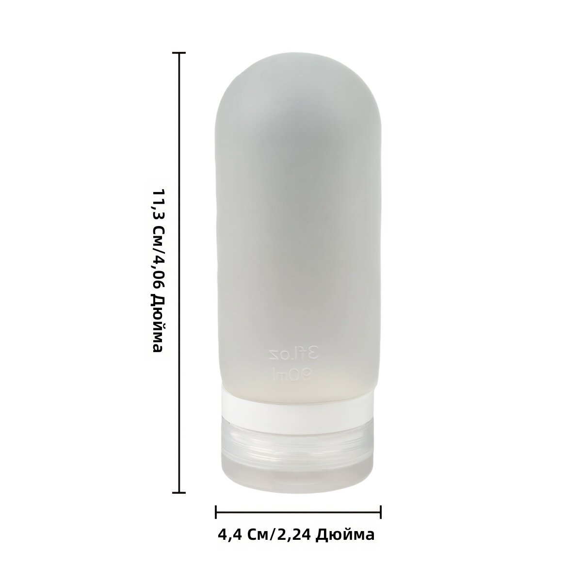 Силиконовые дорожные бутылочки для косметики 3 oz, прозрачные, герметичные многоразовые флаконы для шампуня, кондиционера и лосьона