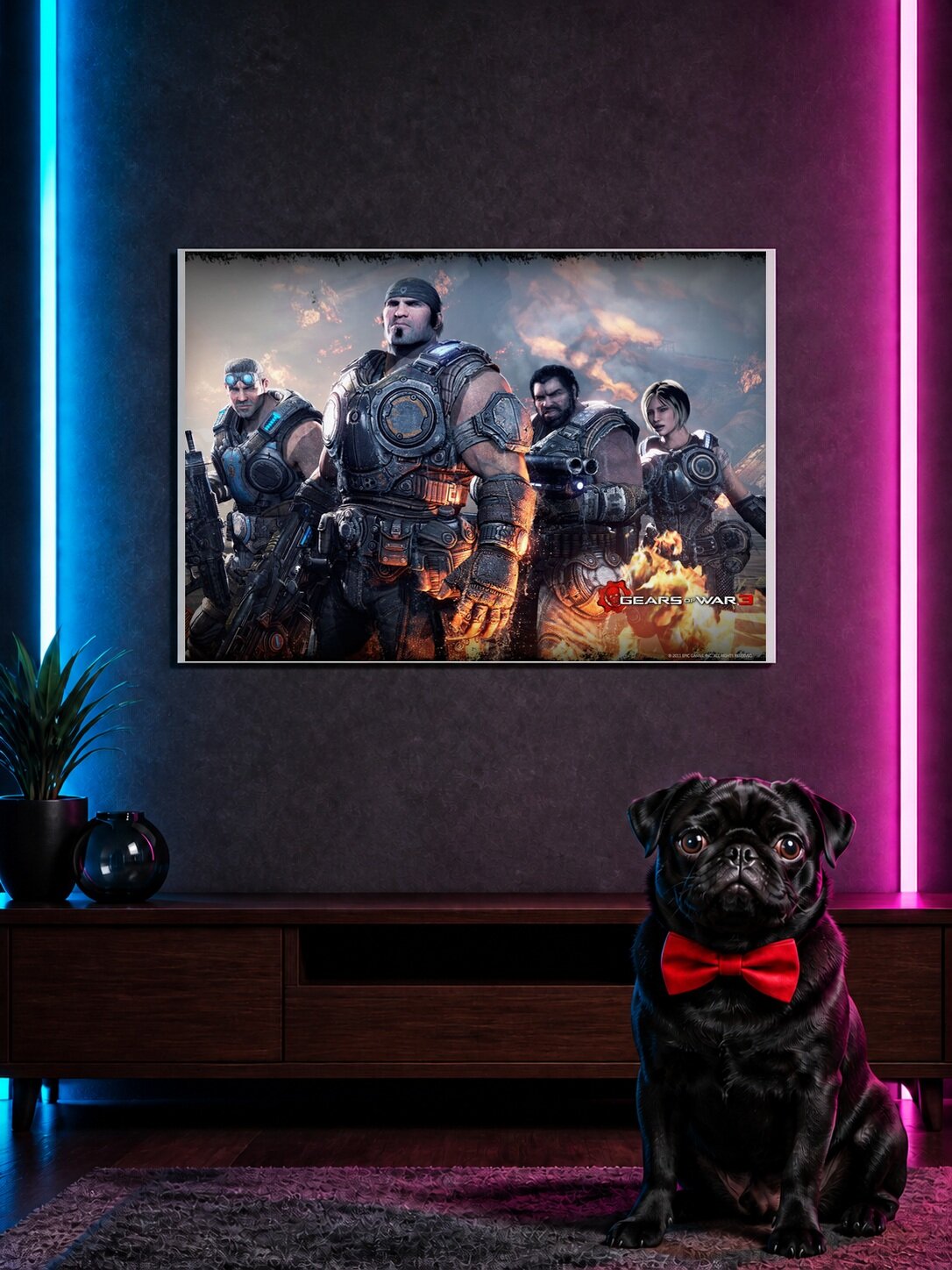 Постер Gears of War Герои — контрастный игровой арт A3