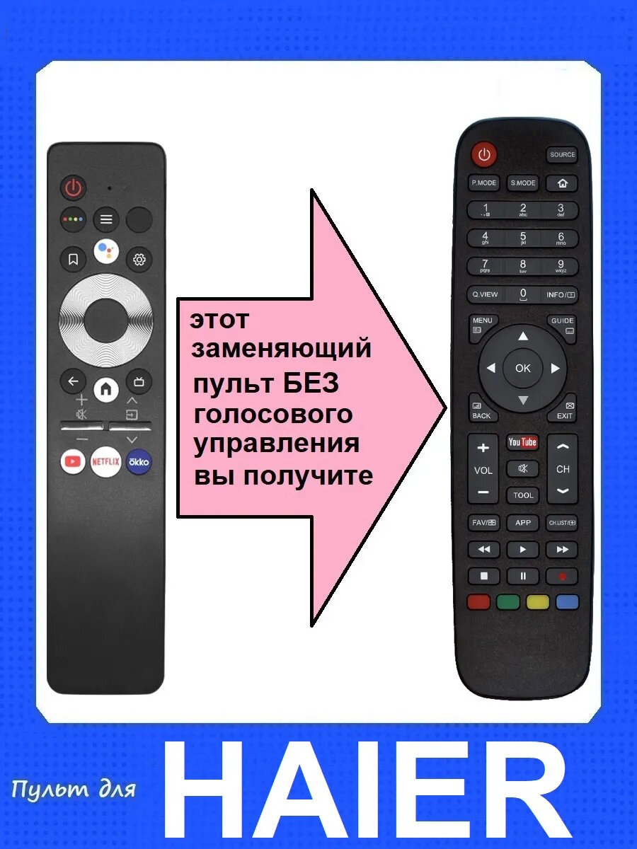 Пульт для HAIER DH1U8GD02RU, H55S9UG PRO, H65S9UG