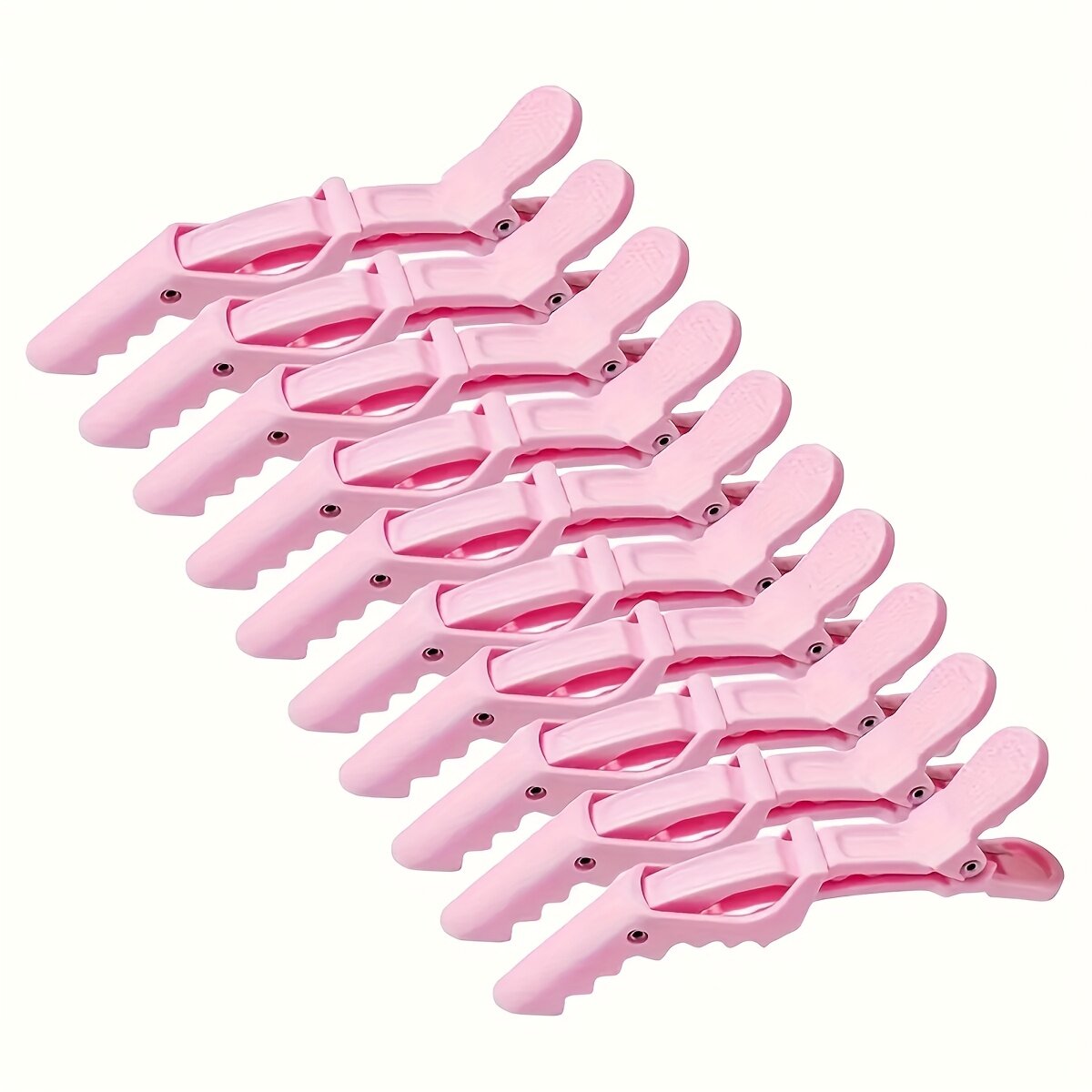 Заколки-крокодилы из ПВХ, 10 шт, розовые