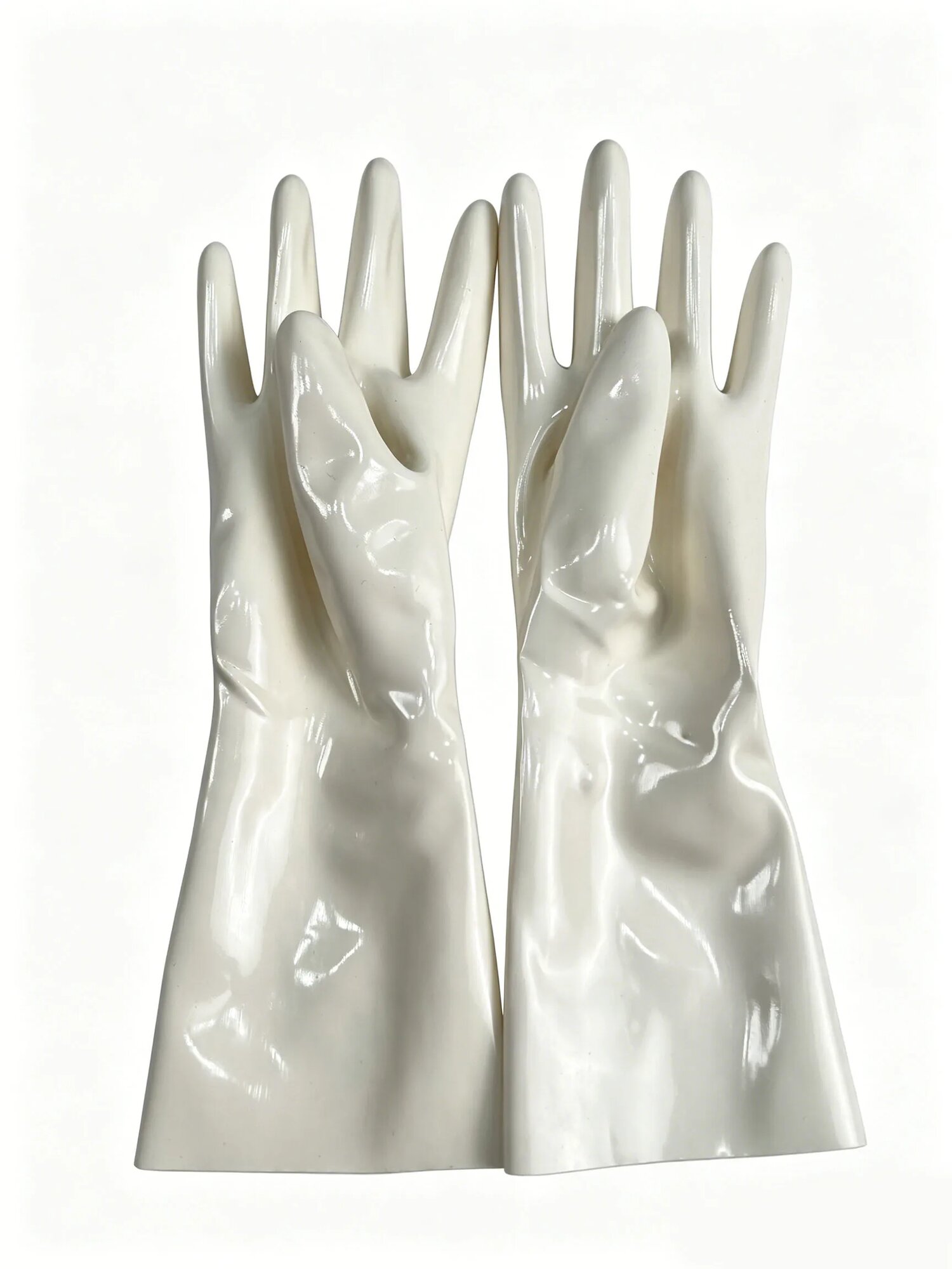 Сиреневые латексные перчатки XL, short gloves white