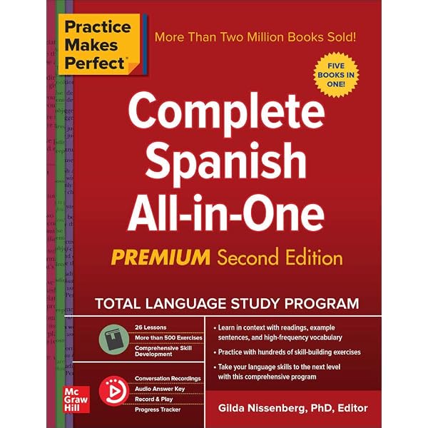 Practice Makes Perfect: Complete Spanish All-in-One, Premium Second Edition，Reprinted paperback book