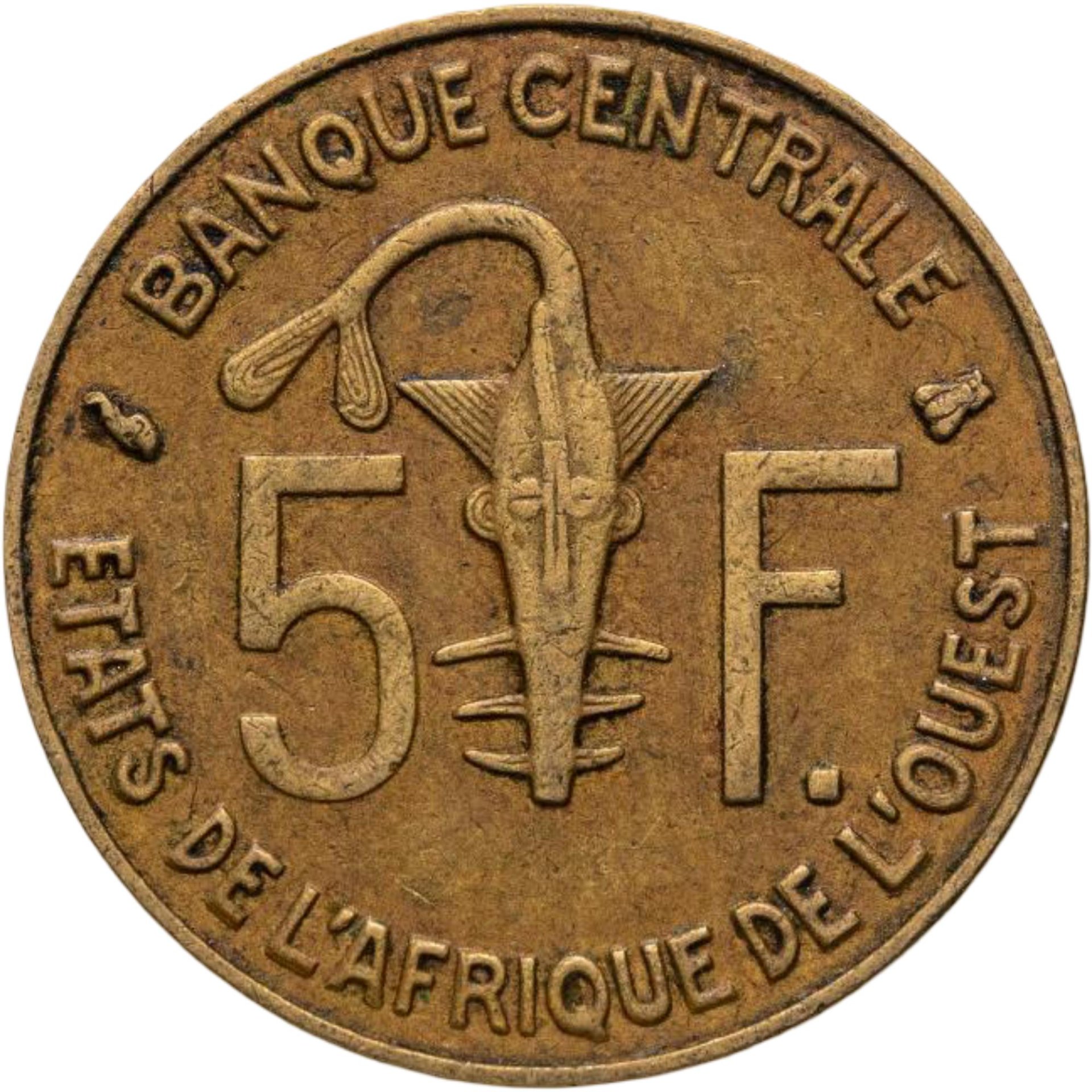 Западная Африка BCEAO 5 франков francs 1996, Бронза, в сохранности VF-XF
