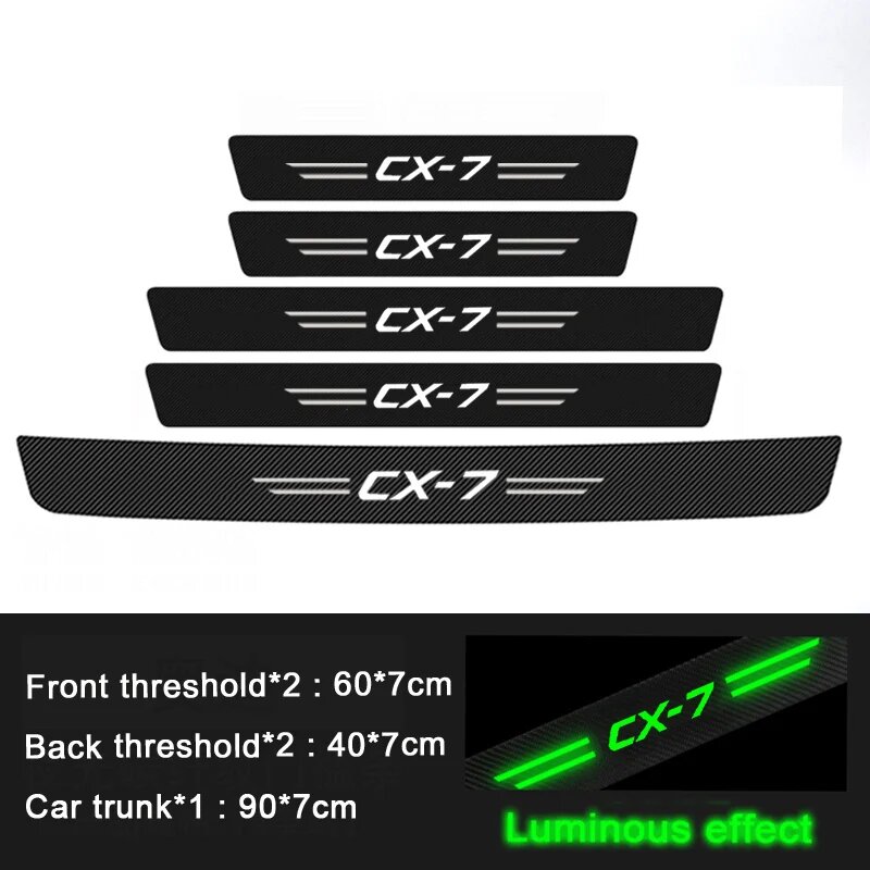 Светящиеся наклейки на пороги для Mazda CX7, защита от царапин