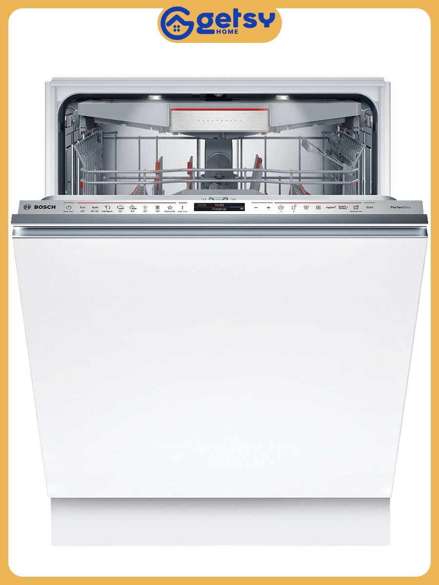 Посудомоечная машина BOSCH Serie 8 SMV8YCX02E, встраиваемая, конденсационная сушка, серебристый