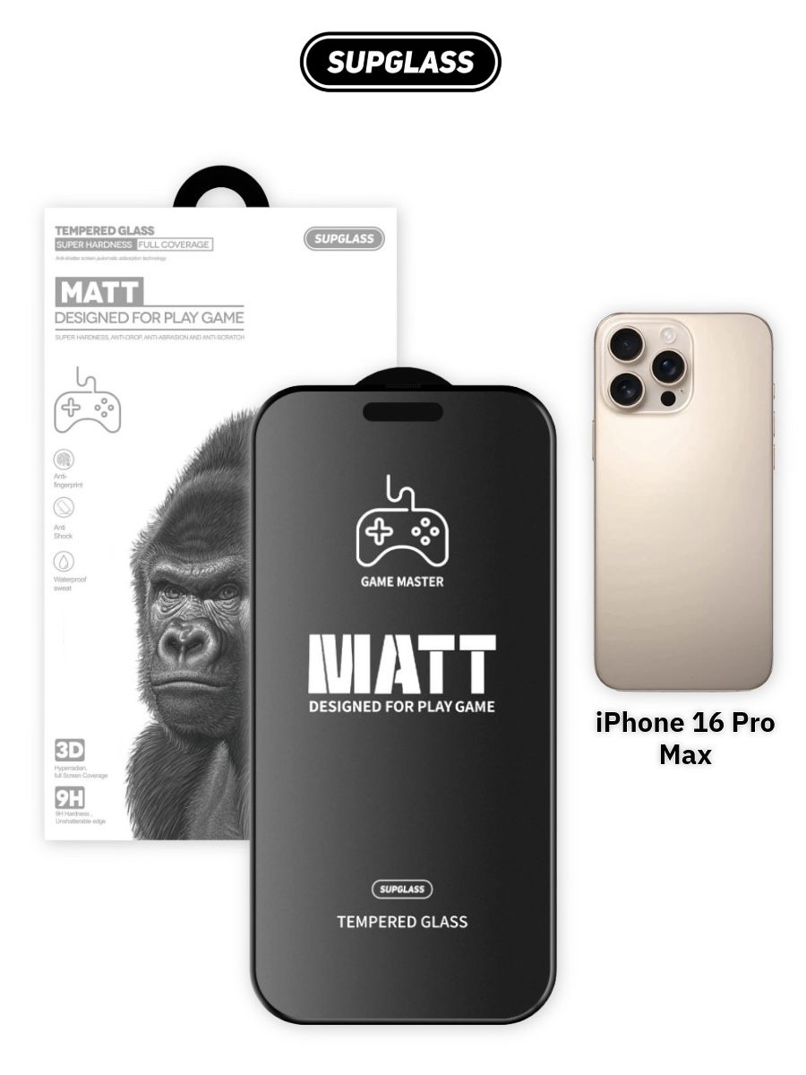 Матовое защитное стекло для iPhone 16 Pro Max