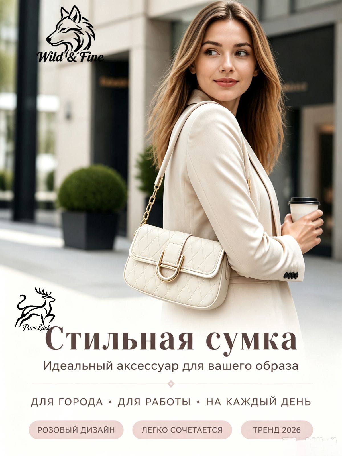 Сумка мешок , фактура лаковая, гладкая, белый, — фото 1