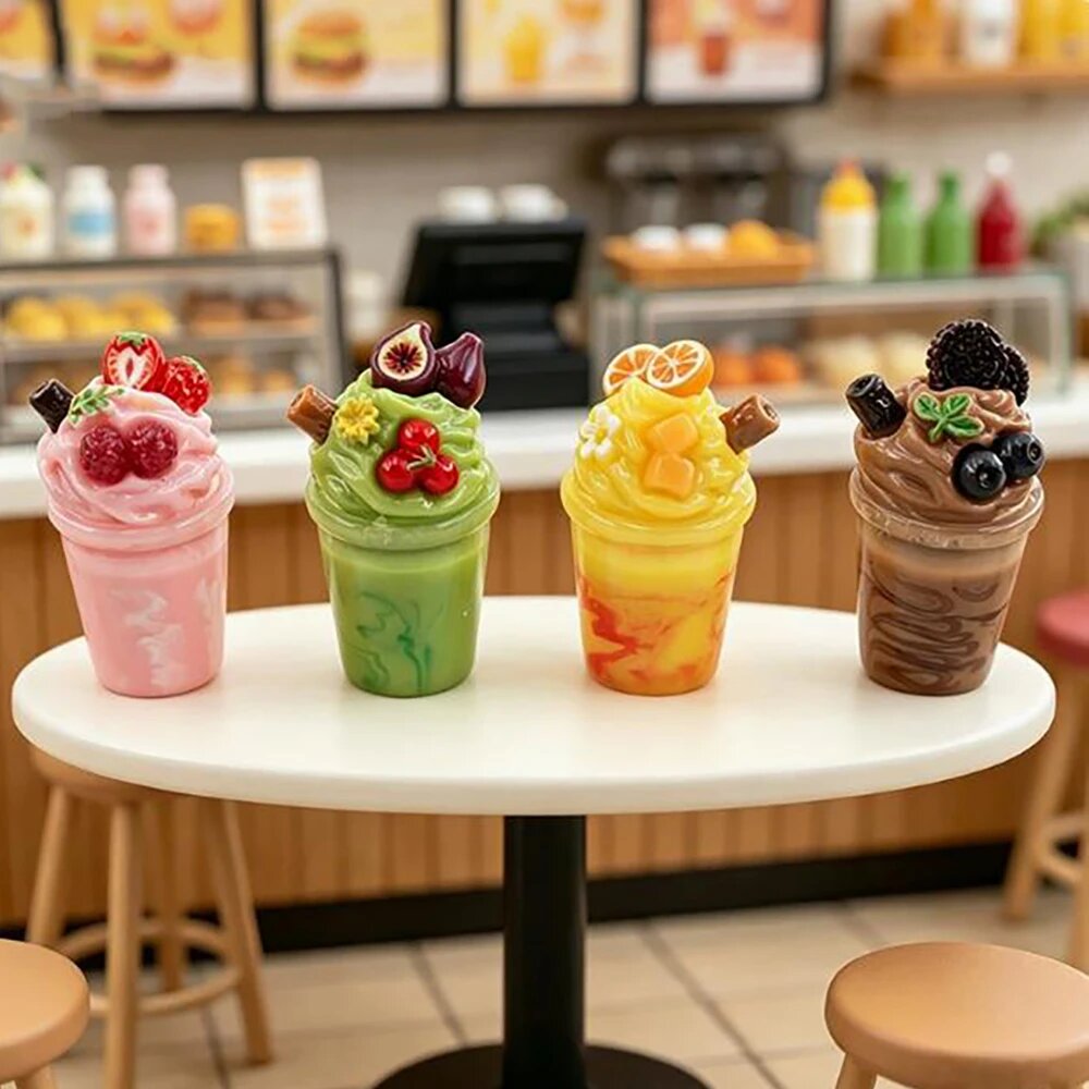 Набор миниатюрных фруктов и мороженого для кукольного домика Snoedoll