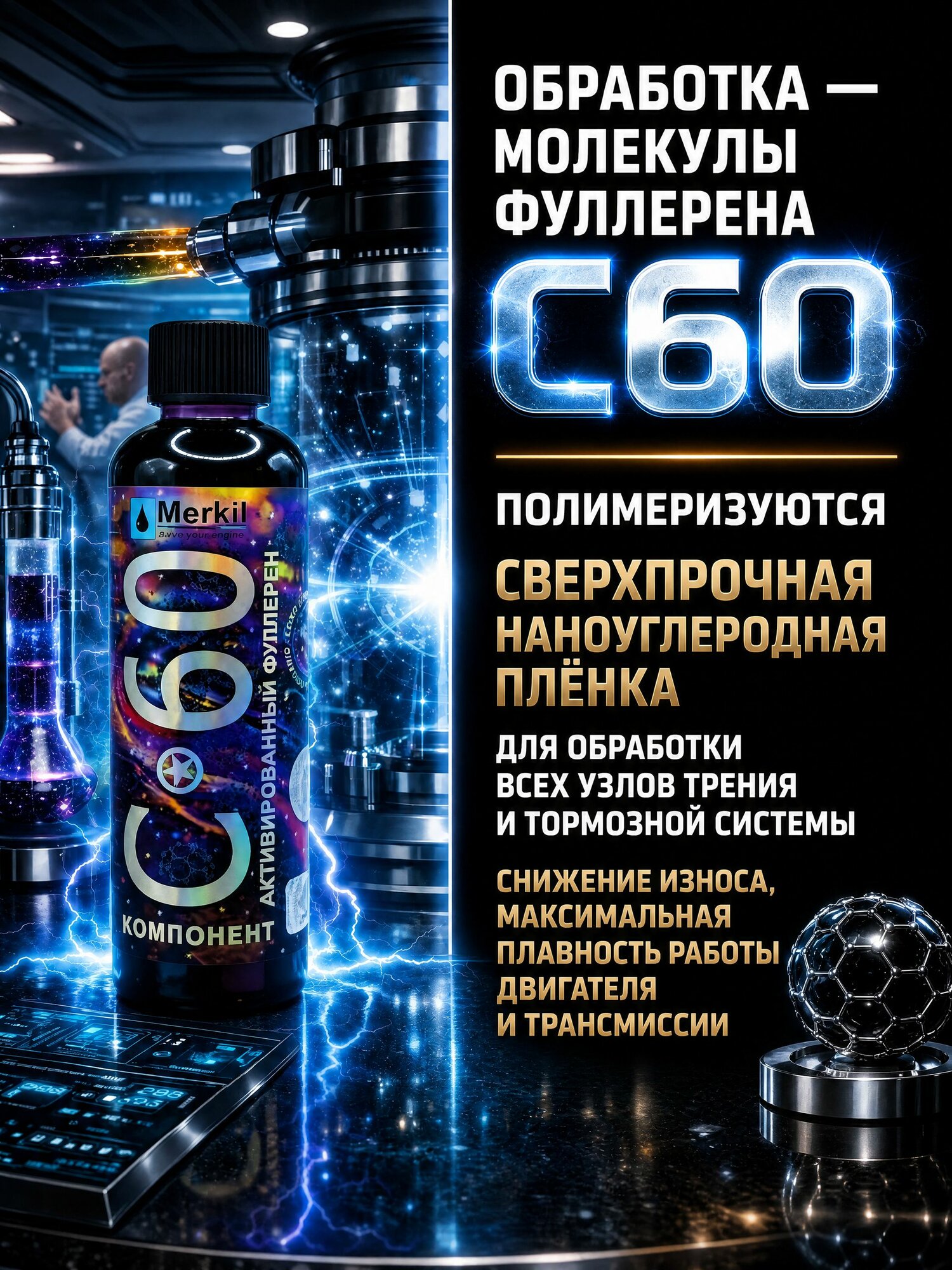 Присадка концентрат фуллерена С60, 250мл