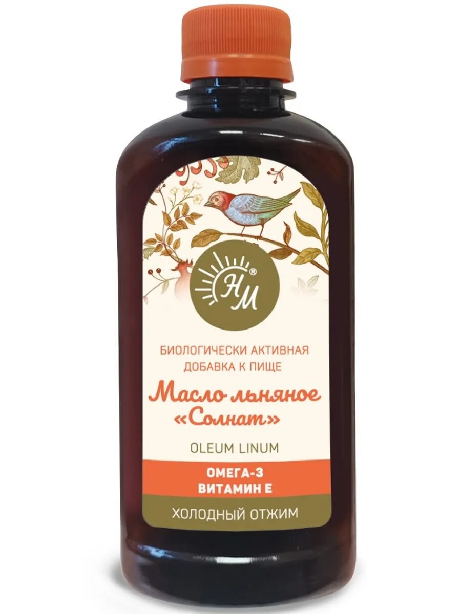 Масло льняное солнат 250 мл/пэт флакон/