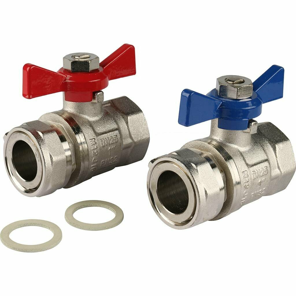 Rehau Комплект шаровых кранов Rehau 1" прямых для коллекторов HKV/HKV-D/HLV