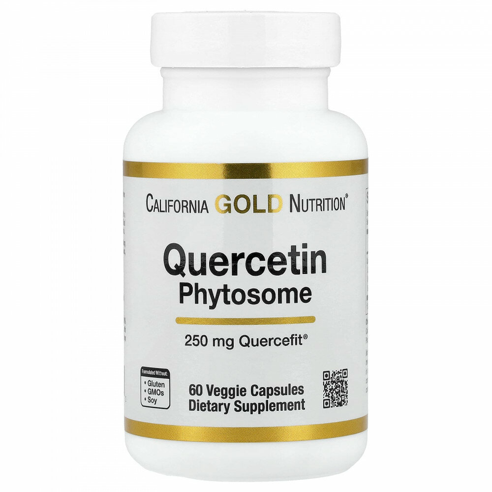 California Gold Nutrition, Quercetin Phytosome Quercefit®, фитосомы кверцетина, 250 мг, 60 растительных капсул