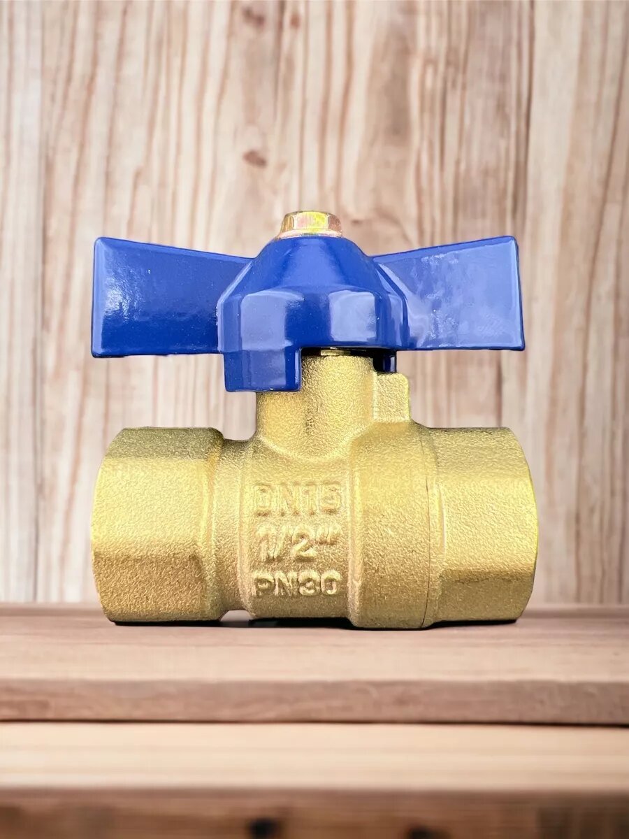 Кран шаровый для воды 1/2 дюйма, ВН-ВН, ручка - бабочка