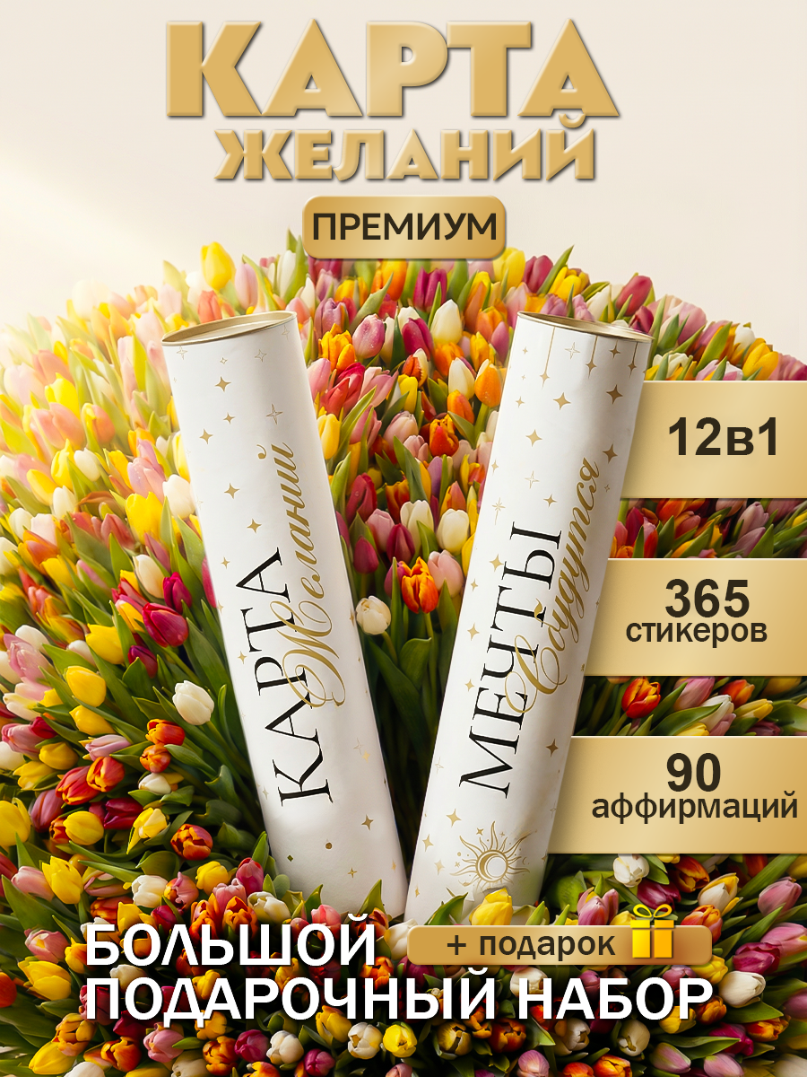 Карта желаний 2026 женская / Подарочный набор, подарок маме подруге на 8 марта, день рождения