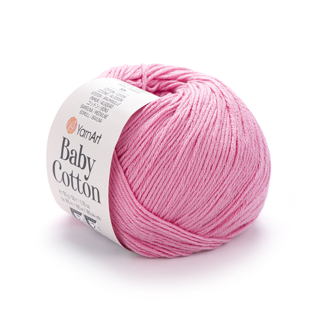 Пряжа для вязания YarnArt Baby Cotton 414 розовый 50 гр/165 м 50% хлопок, 50% акрил