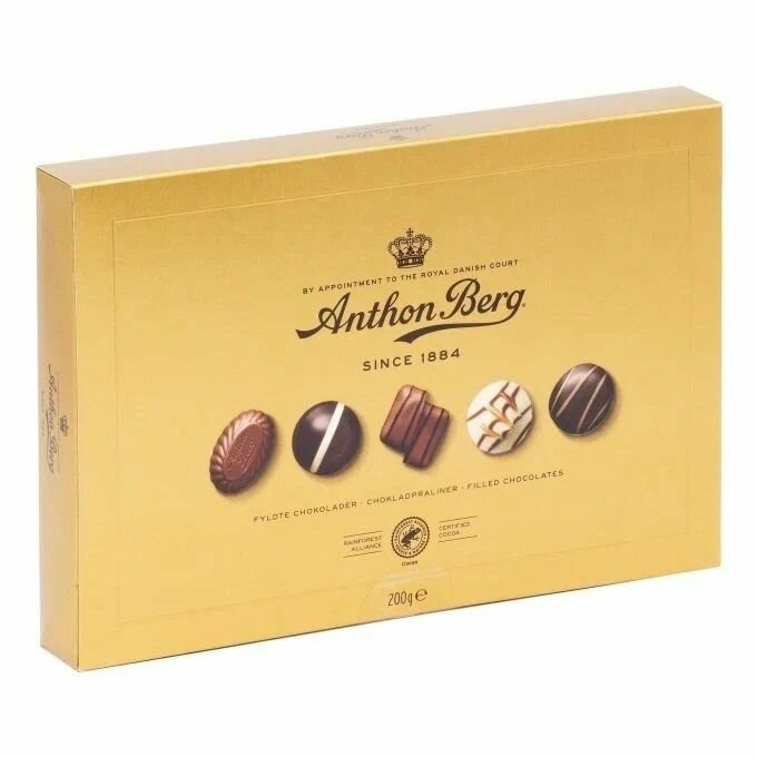 Шоколадные конфеты ANTHON BERG Ассорти Gold Box /картон/ 200