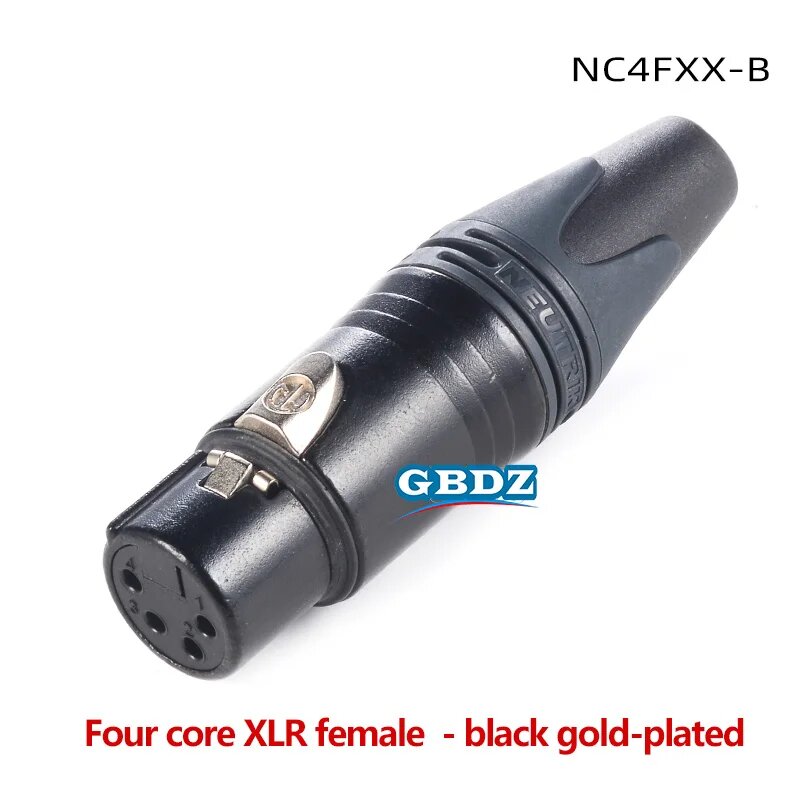 XLR женский Neutrik NC4FXX-B черный, 1 шт