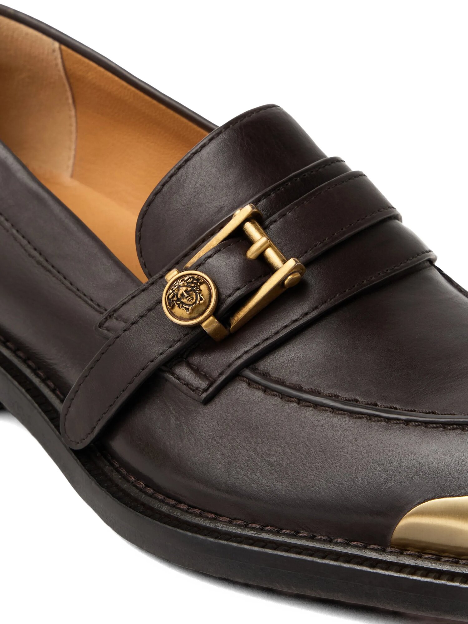 Лоферы Versace Primo leather loafers, размер 38,5, коричневый — фото 1