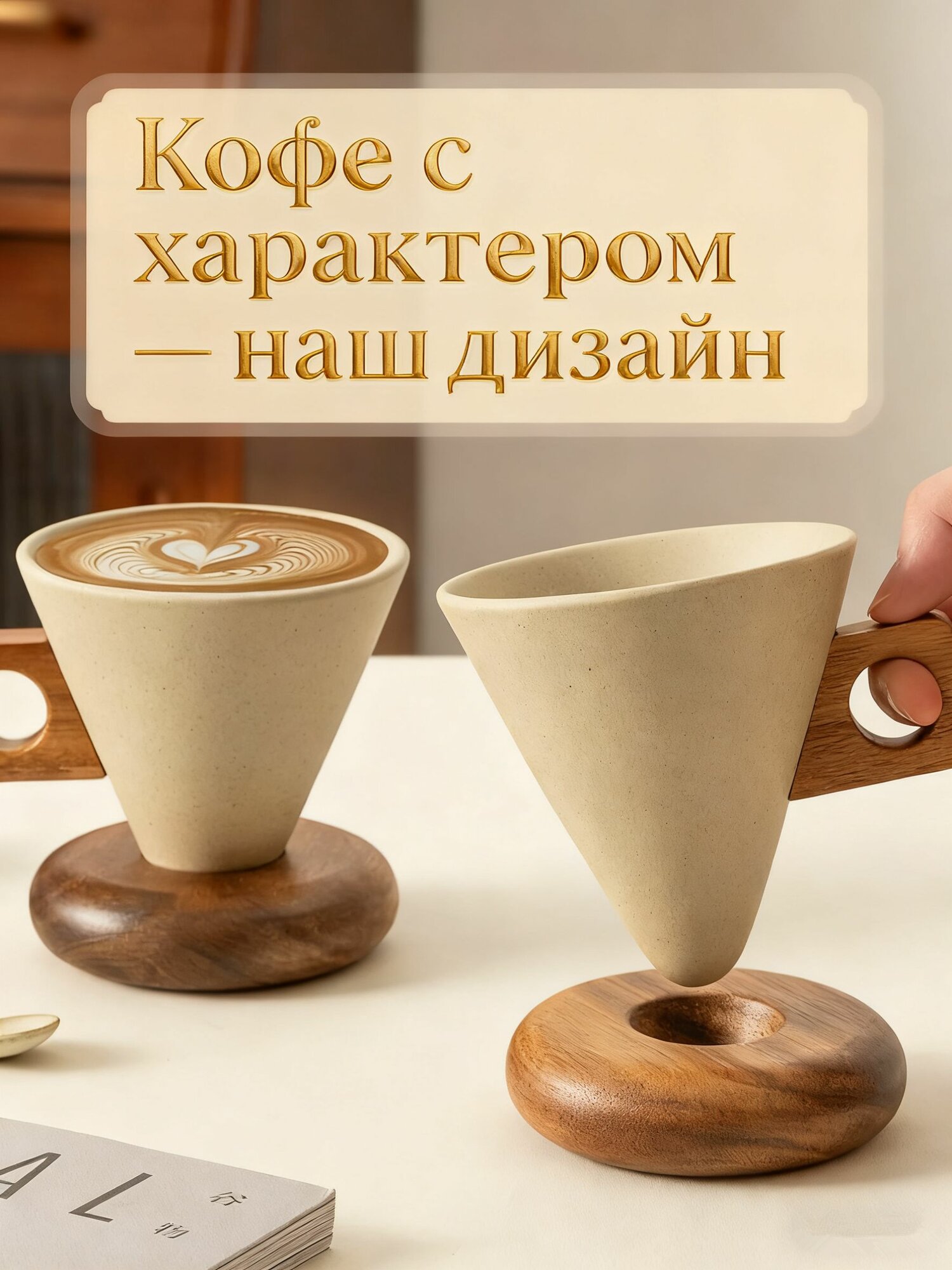 Элегантная керамическая кофейная пара в винтажном стиле для дома (набор чашки с блюдцем) - Высококачественная керамика, идеально для эспрессо, латте и капучино