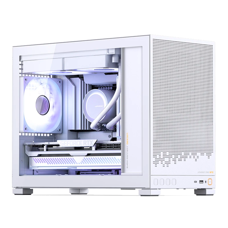 Корпус без блока Case JONSBO D32 STD, Mini-Tower, TG, no fan, 1xUSB-A 3.0 + 1xUSB-C 3.1, mATX, mITX White