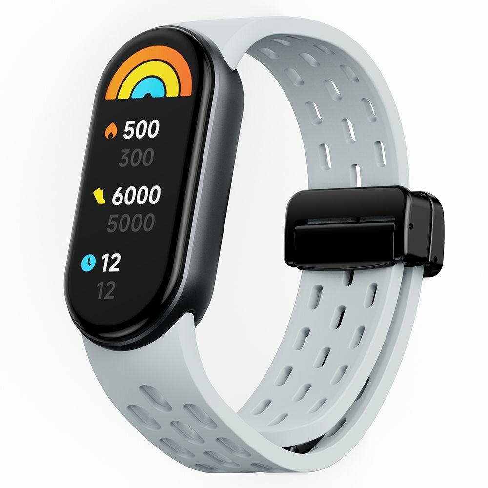 Силиконовый магнитный ремень для спортивных часов для Xiaomi MiBand 8 9 10 спортивный ремешок замена ремня
