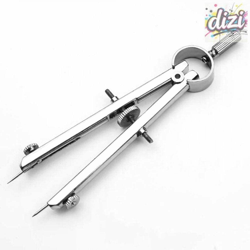 Циркуль учебный с фиксирующим колесом, цвет серебро