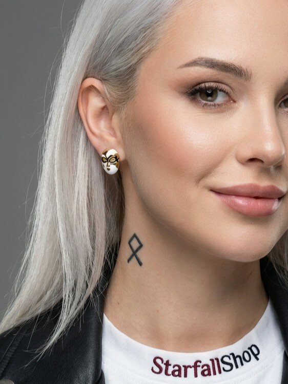 Серьги пусеты, эмаль