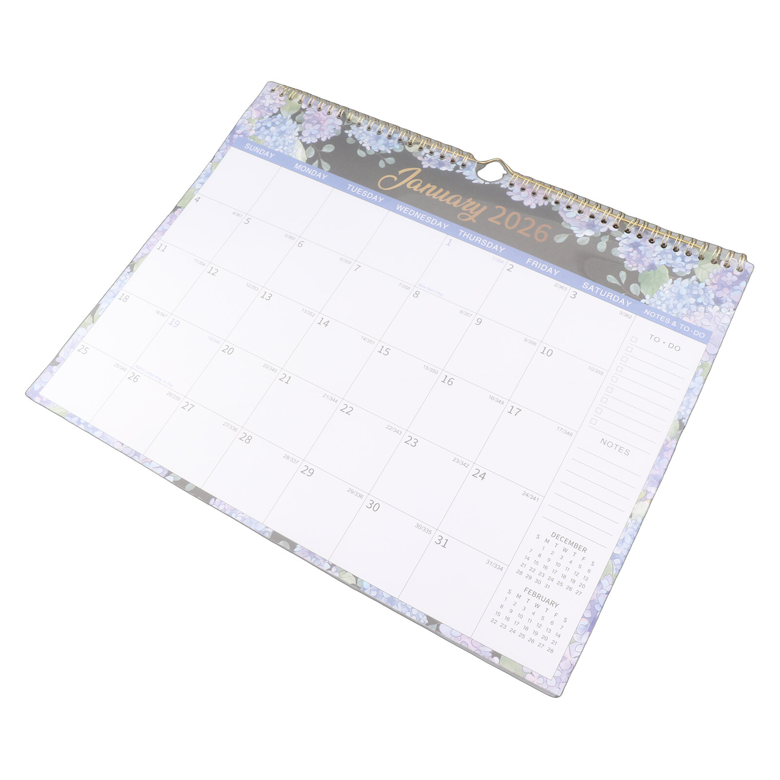 2026 Настенный календарь на 12 месяцев, Подвесной с Большими Блоками для письма, Подходит для Ежедневника, Ежемесячника, Списка дел, Повестки Дня, Органайзера для расписания, Цветочный Дизайн- Размер 14.6x11.3 дюйма