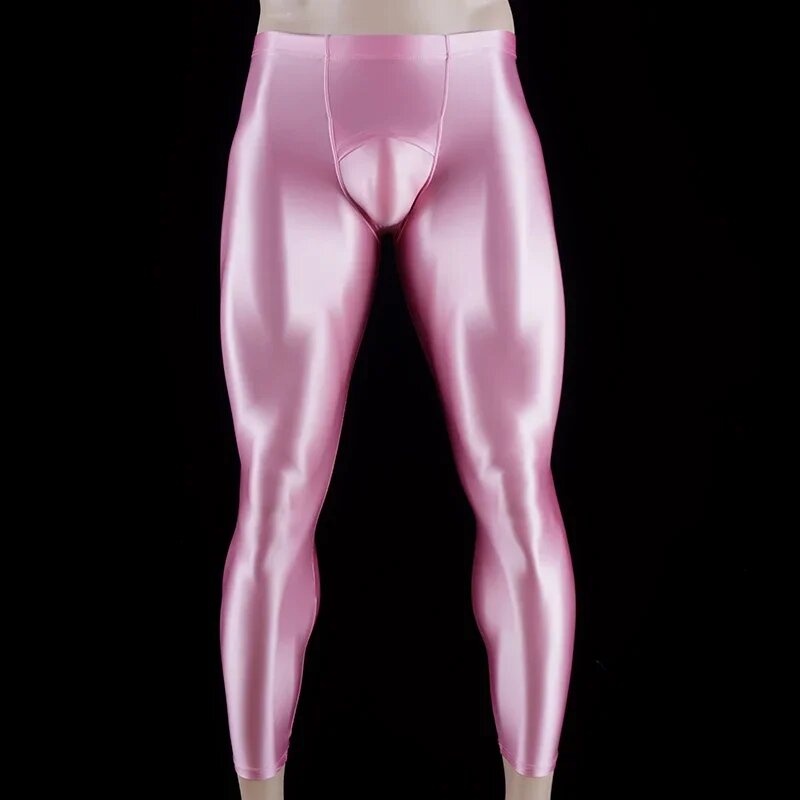 Сексуальное мужское нижнее белье YAULAANG, блестящие леггинсы, Мужские штаны для йоги, блестящие гладкие эластичные колготки со слоном