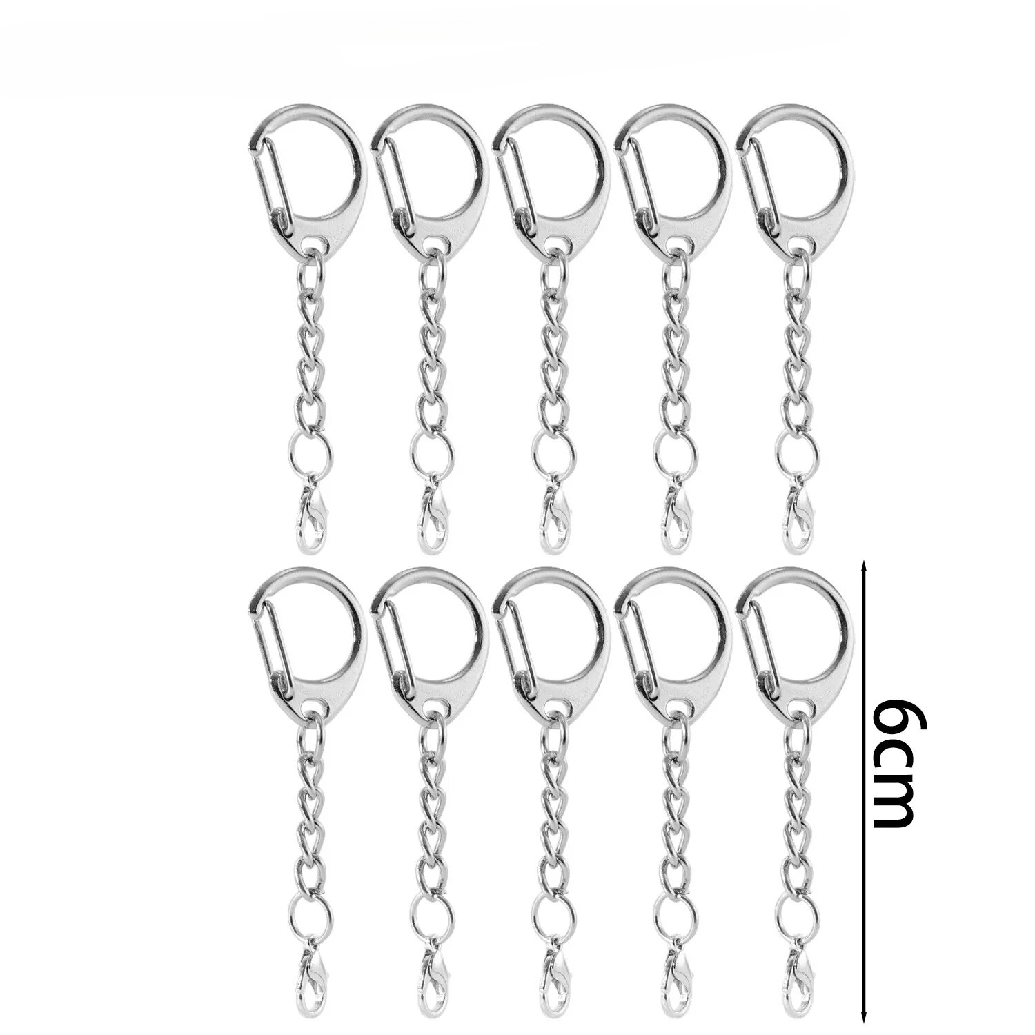 Металлические застежки для брелков, 50pcs, Style 01