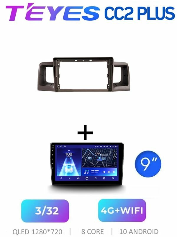 Магнитола 9" Teyes CC2 Plus 3/32 Gb для Toyota Corolla E130 E120 2000-2004