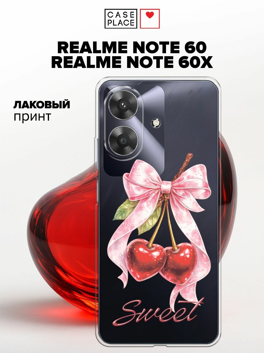 Силиконовый чехол на Realme Note 60 / Реалми Нот 60 с принтом Sweet