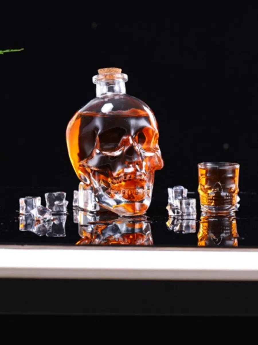 Бутылка-штоф "Череп" Китобой, 400мл, бесцветная, мытье в посудомоечной машине