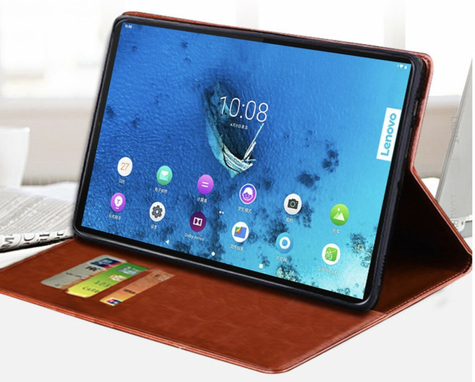 Чехол-обложка MyPads для Lenovo Tab 2 A10-70L / A10-70F MediaTek MT8732/10.1 с визитницей и держателем руки