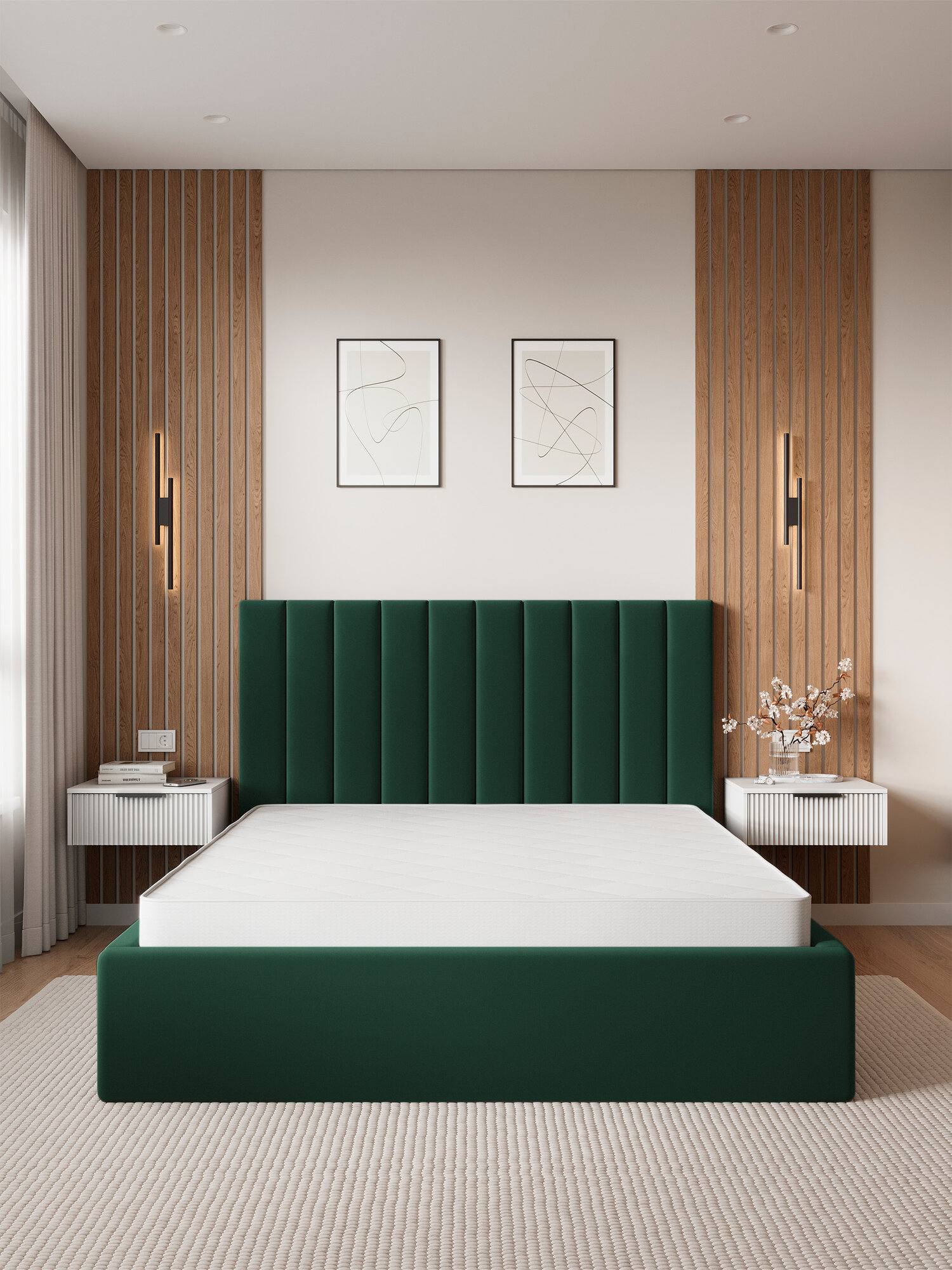 Кровать двуспальная 160х200 с подъемным механизмом, Милан мини с мягким изголовьем для дома и спальни, ортопедическое основание, ящик для белья