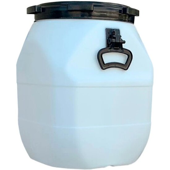 Бочка Полоцкпласт п/э 50л. квадратная, штабелируемая, с крышкой и вкладышем внутри, цв. неокрашенный (в упаковке)