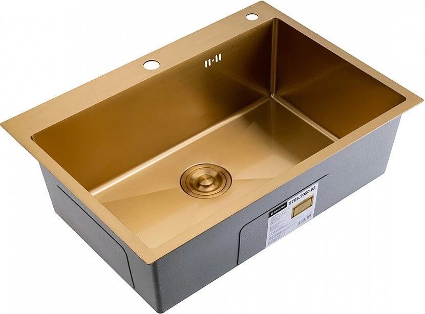 Кухонная мойка Splenka S703.7050.03 70x50 см, золотой матовый