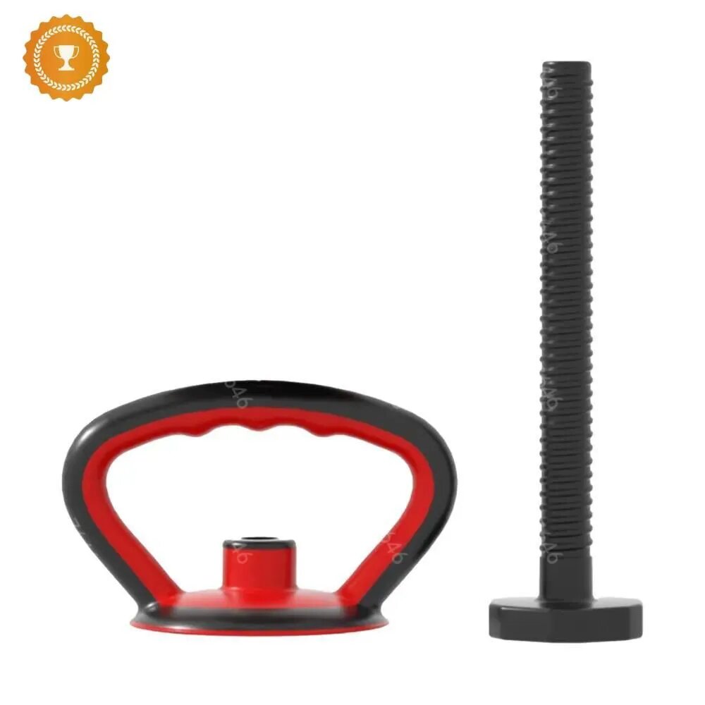 Гиря 37 кг для фитнеса и силовых тренировок, чугунная, одноручная, красная