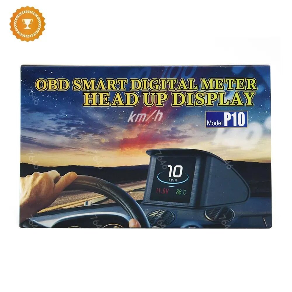 OBD Smart Digital Meter Head Up Display P10 Автомобильный бортовой компьютер Черный — фото 1