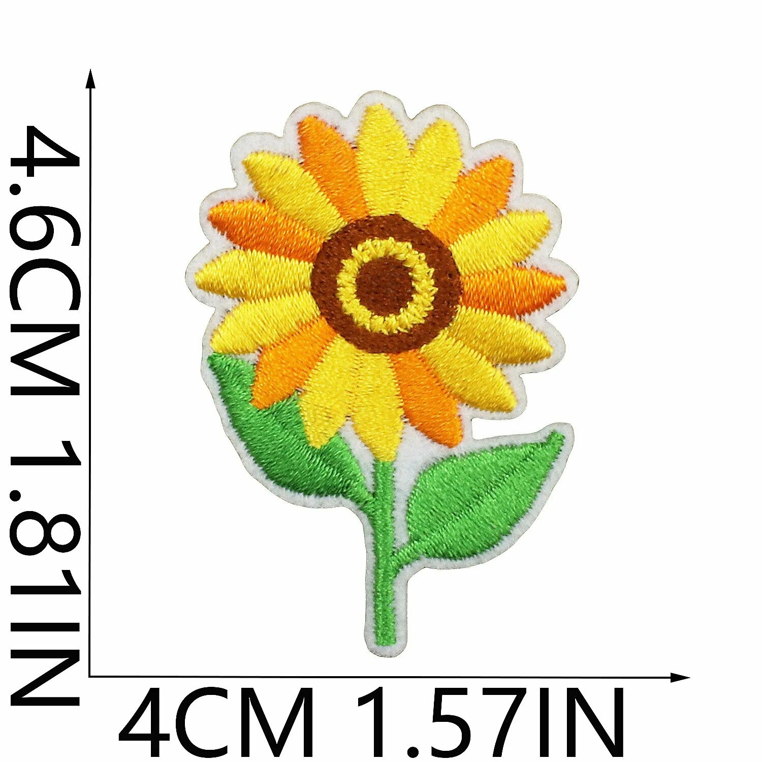 Вышитый патч подсолнух, 4x4.6 см, цвет -31